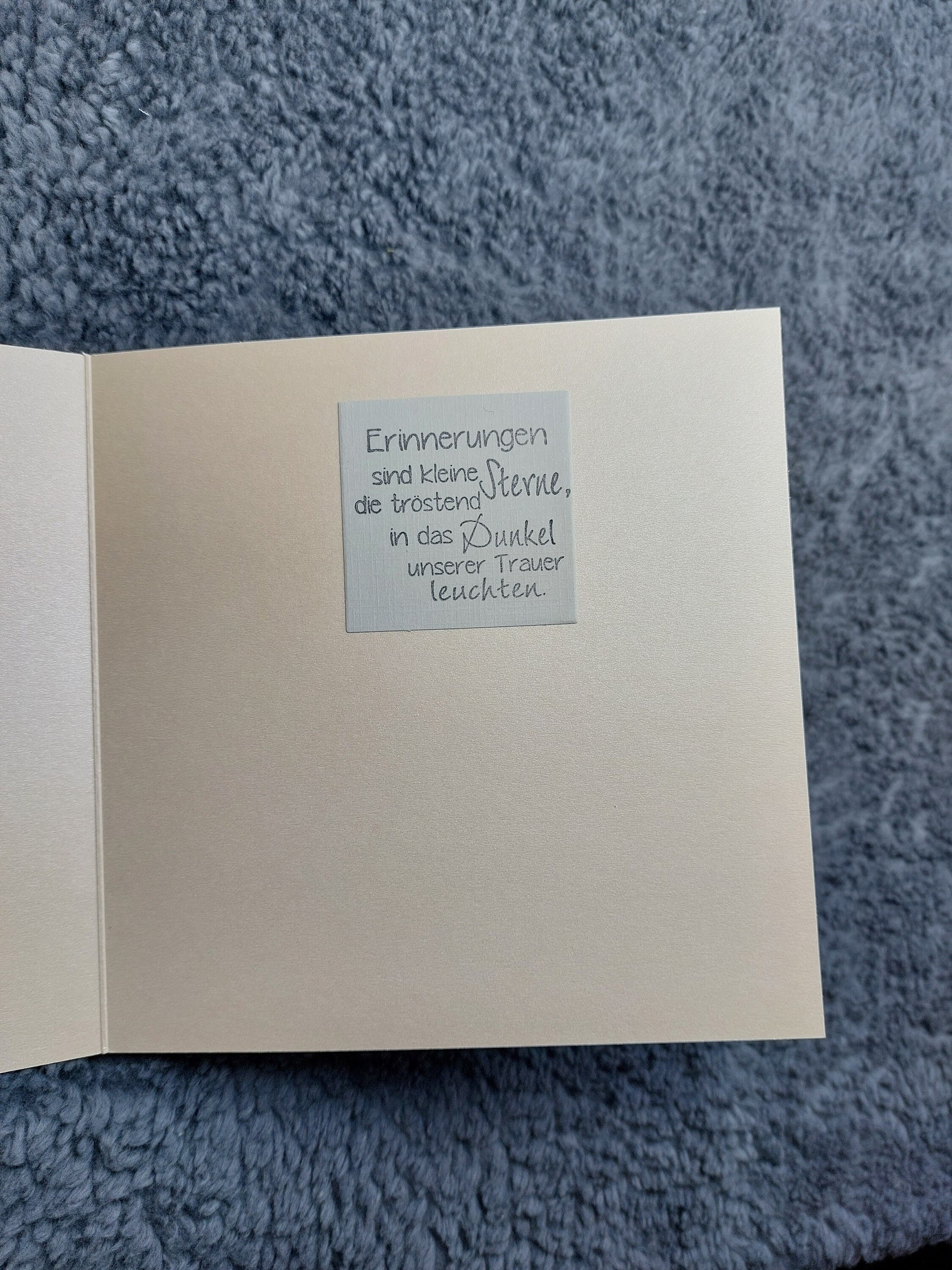Mourning Card, Condolence Card, Handmade, a Silent Greeting, Memories ...