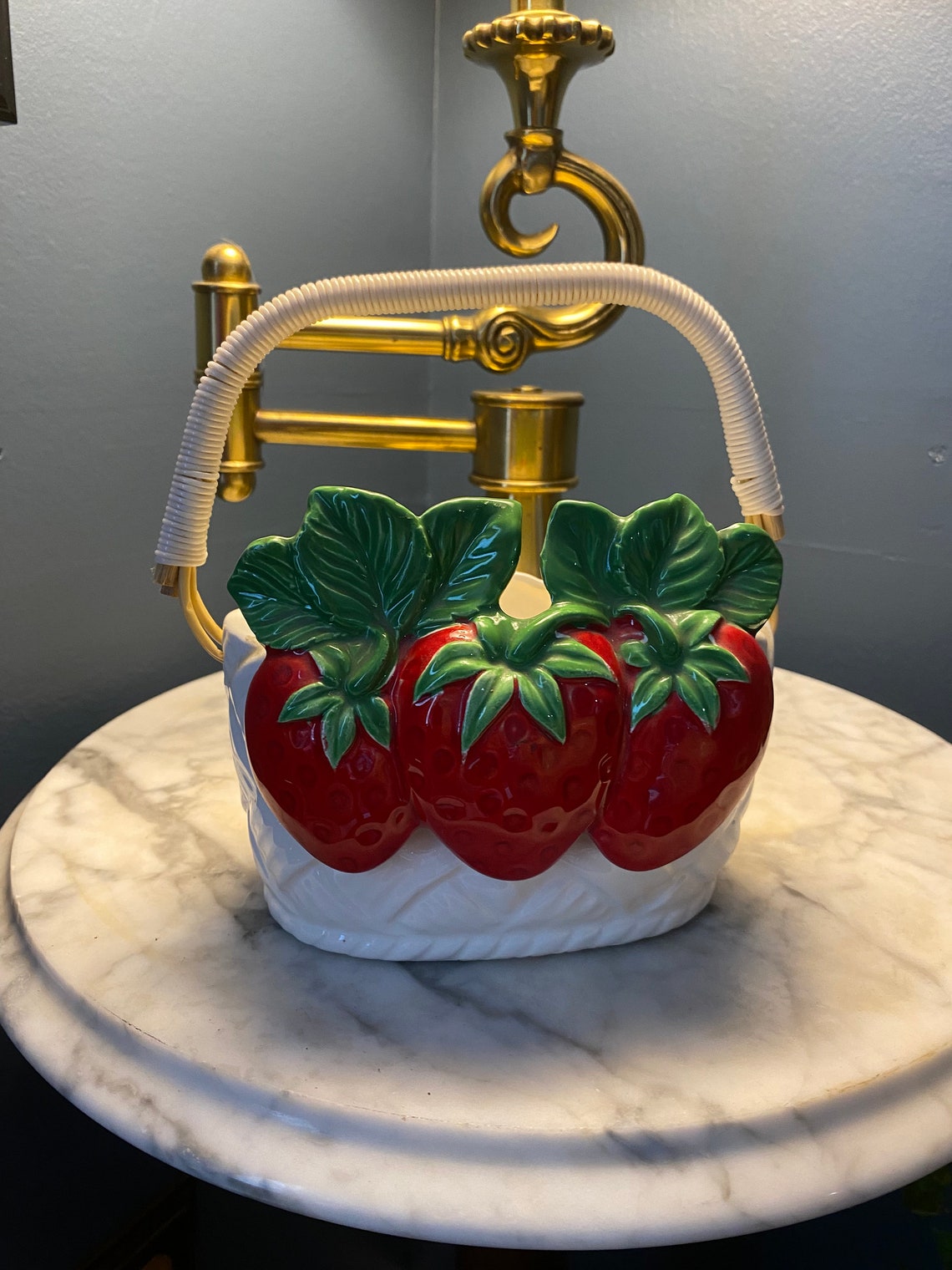 Rosenthal Netter Ceramic Basket Strawberry Themed Made in Japan 1960s ...