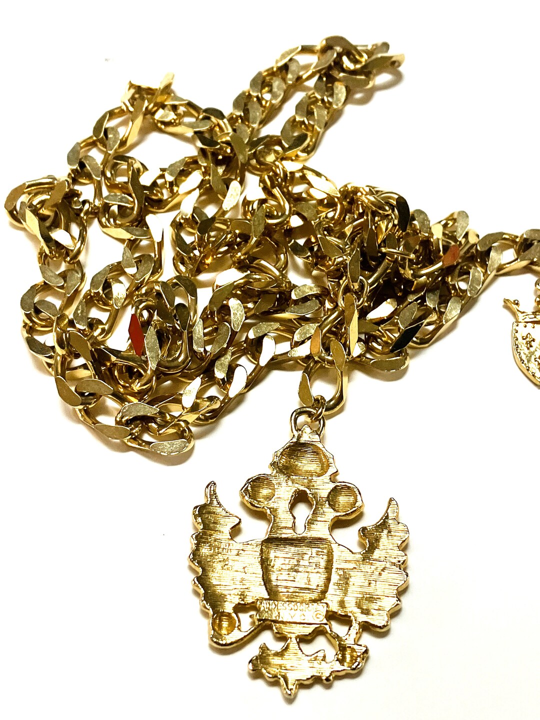 Accessocraft N.Y.C. Vintage Omega Chain Crest Shirld Gold Tone Waist ...