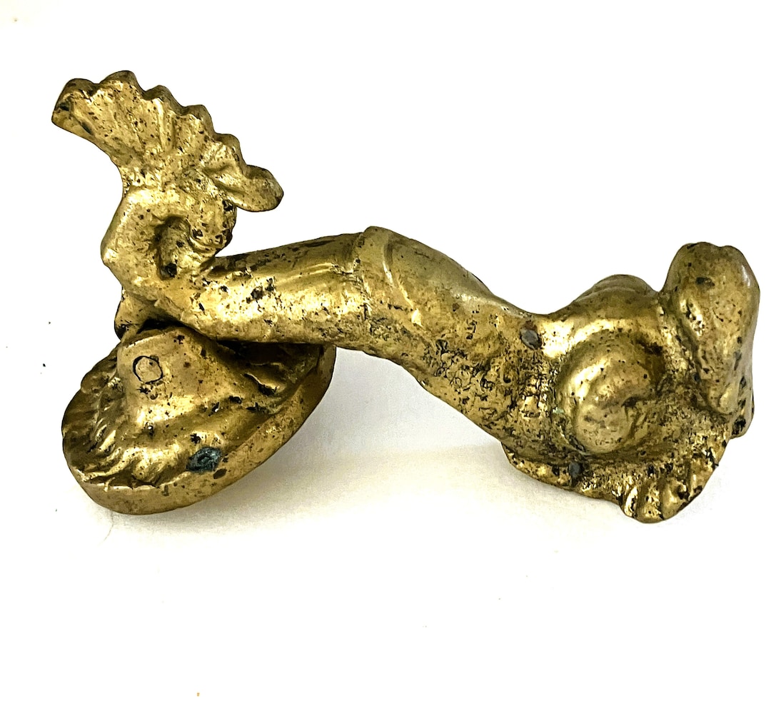 Vintage Heavy Brass Dolphin Fish Doorknocker - Etsy
