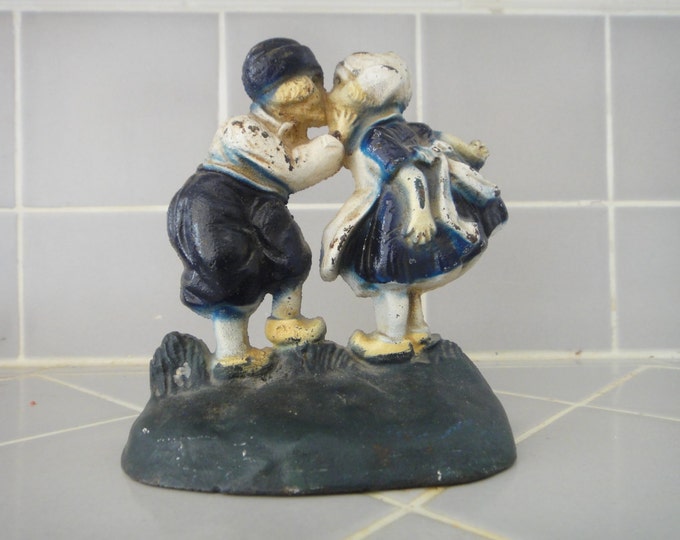 Hubley Vintage Doorstop 332 Dutch Children Kissing - Etsy