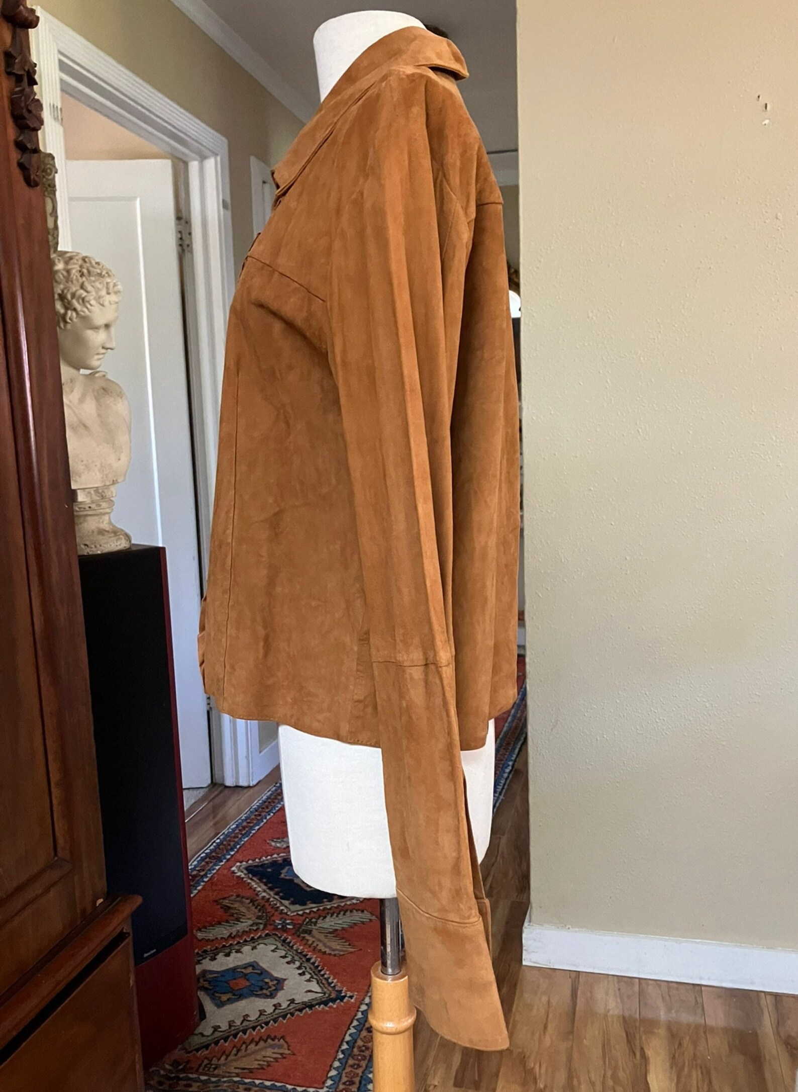 Vintage Leather Sound Suede Ruffled Front Womam's Blouse - Etsy