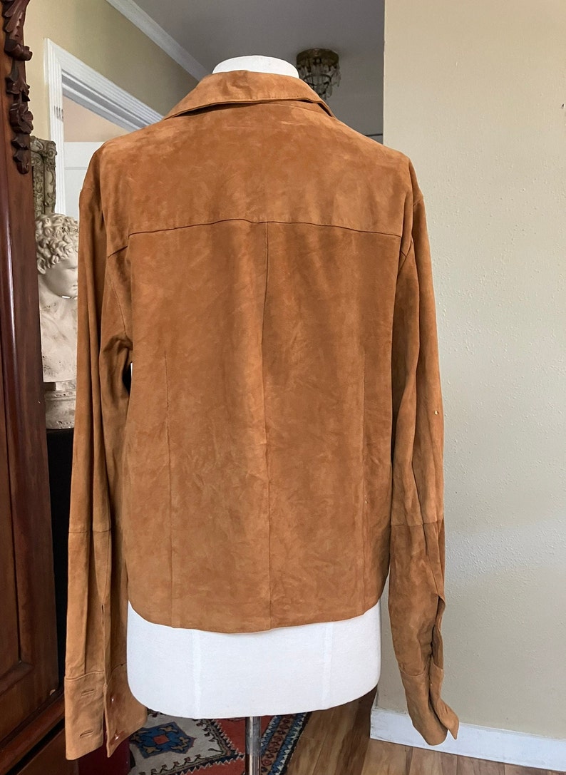 Vintage Leather Sound Suede Ruffled Front Womam's Blouse - Etsy