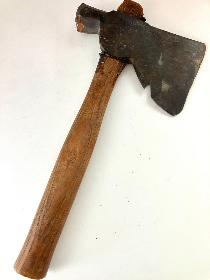 Old Vintage Primitive Hand Forged Rustic Iron Axe Hatchet Tomahawk ...