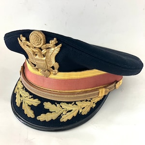 Vintage US Army Ordnance Officer Dress Blues Cap Royal Hong Kong Tailor ...