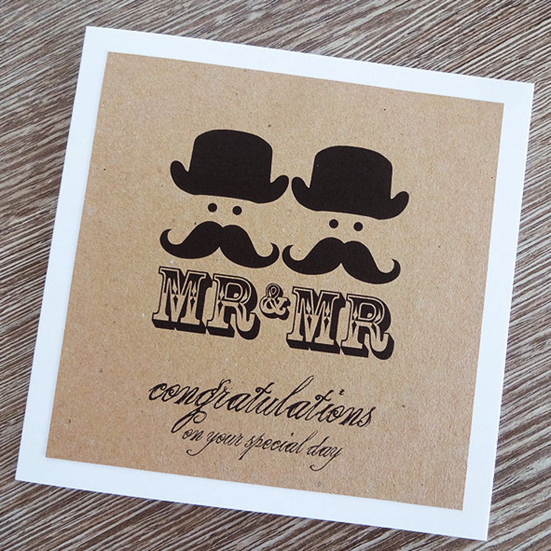 Mr And Mr Wedding Card Gay Marriage Civil Partnership Etsy