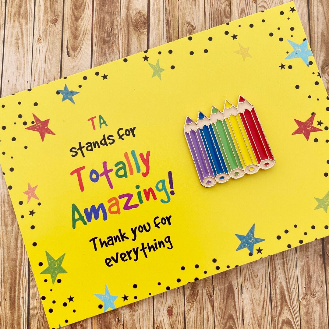 Teaching Assistant Thank You Gift, TA Leaving Pin Badge Present - Etsy UK