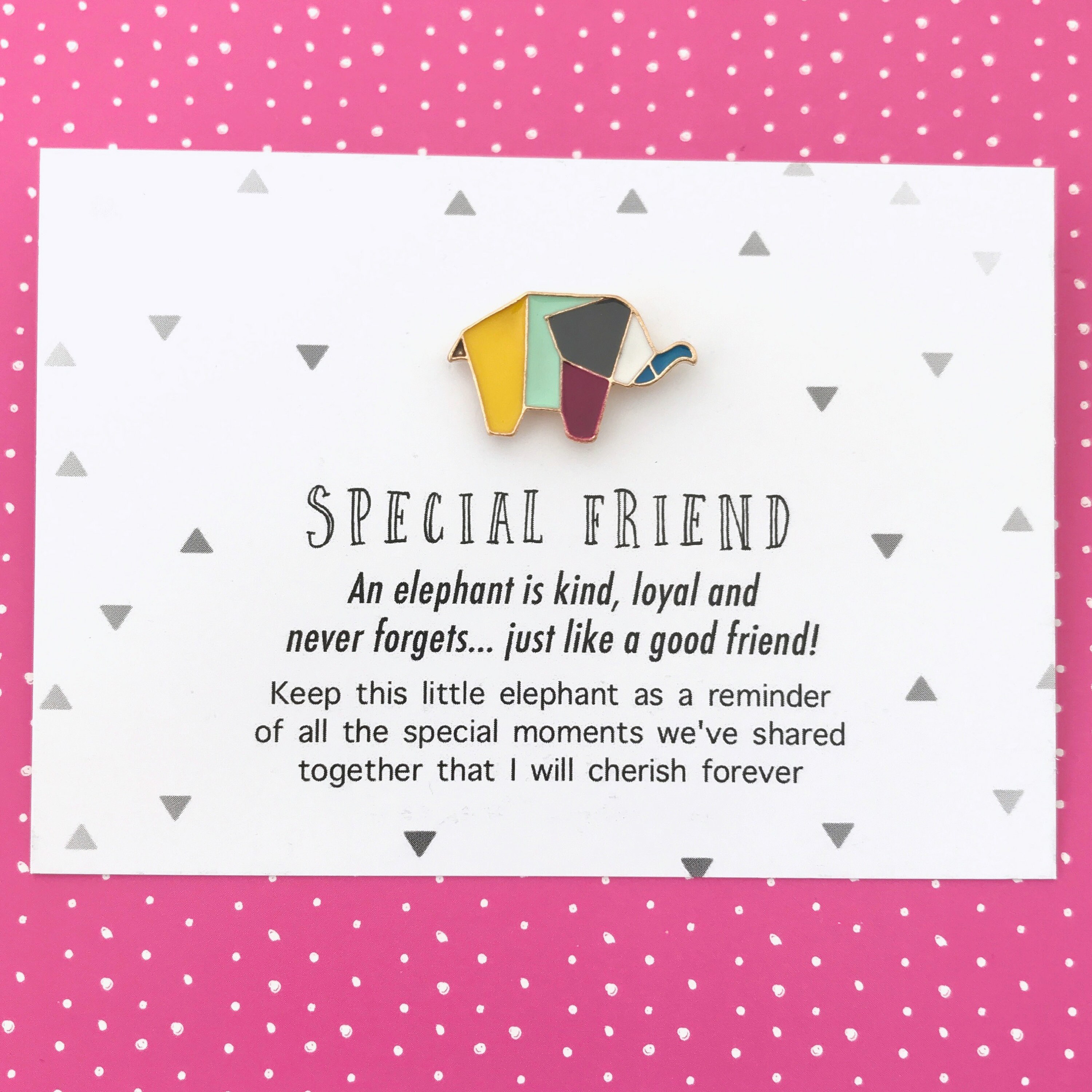 Elephant Friendship Gift Pin for a Special Friend - Etsy UK