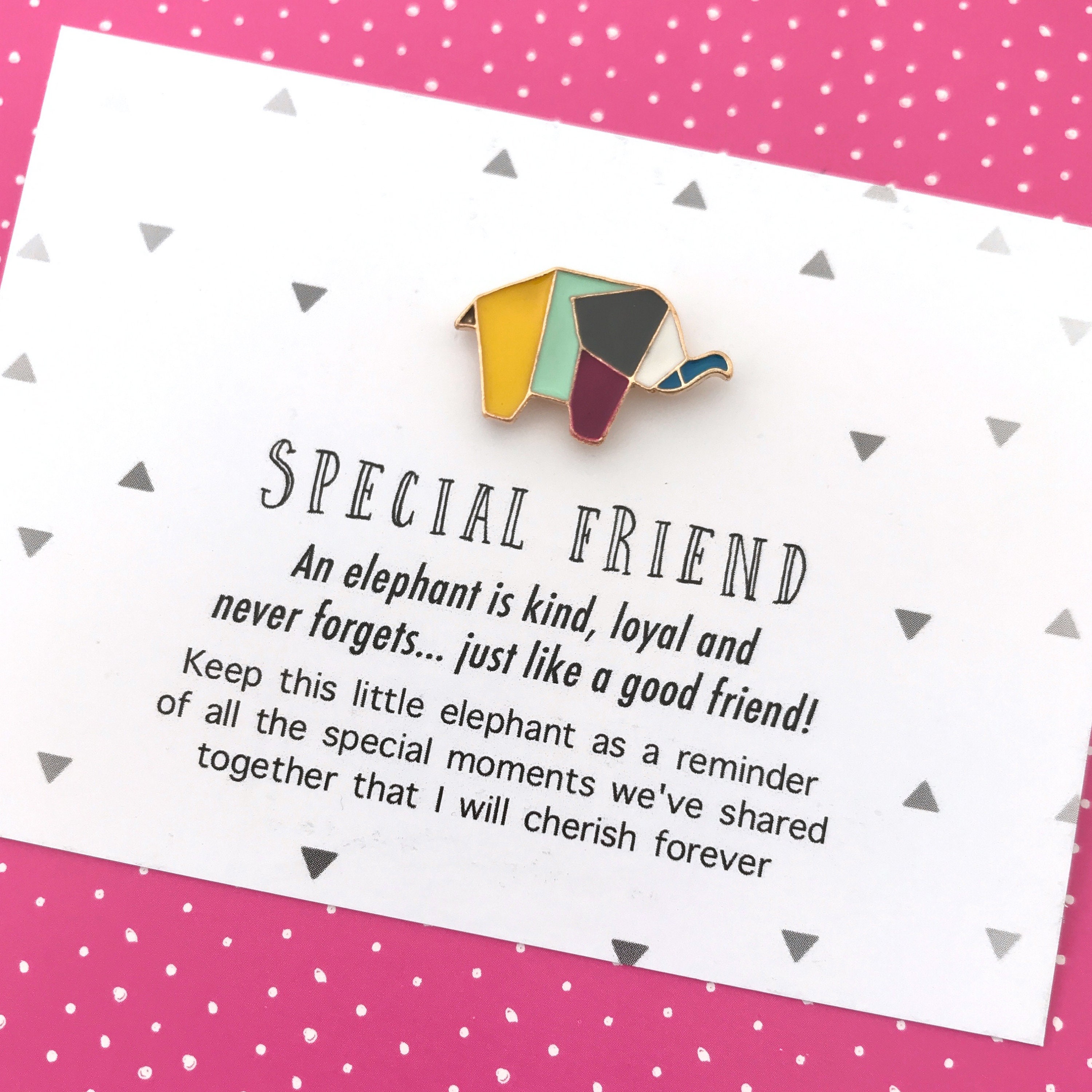 Elephant Friendship Gift Pin for a Special Friend - Etsy UK