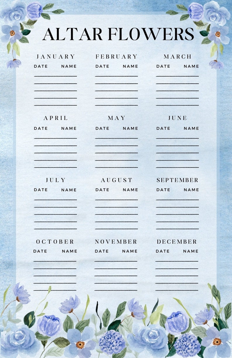 Altar Flower Calendar Bundle - Etsy