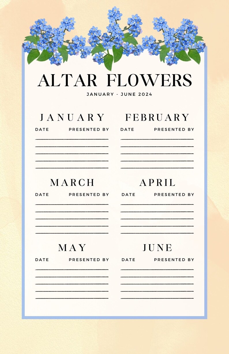 Altar Flowers Sign-up - Etsy