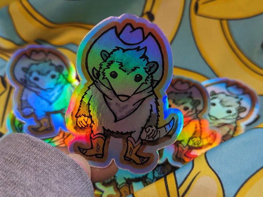 Holographic Hellmouse A Possum Cowboy Sticker - Etsy