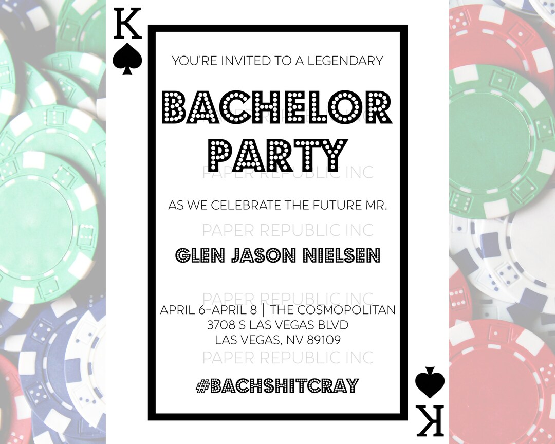 Bachelor Party Invitation - 100% Customizable - Digital or Printable ...