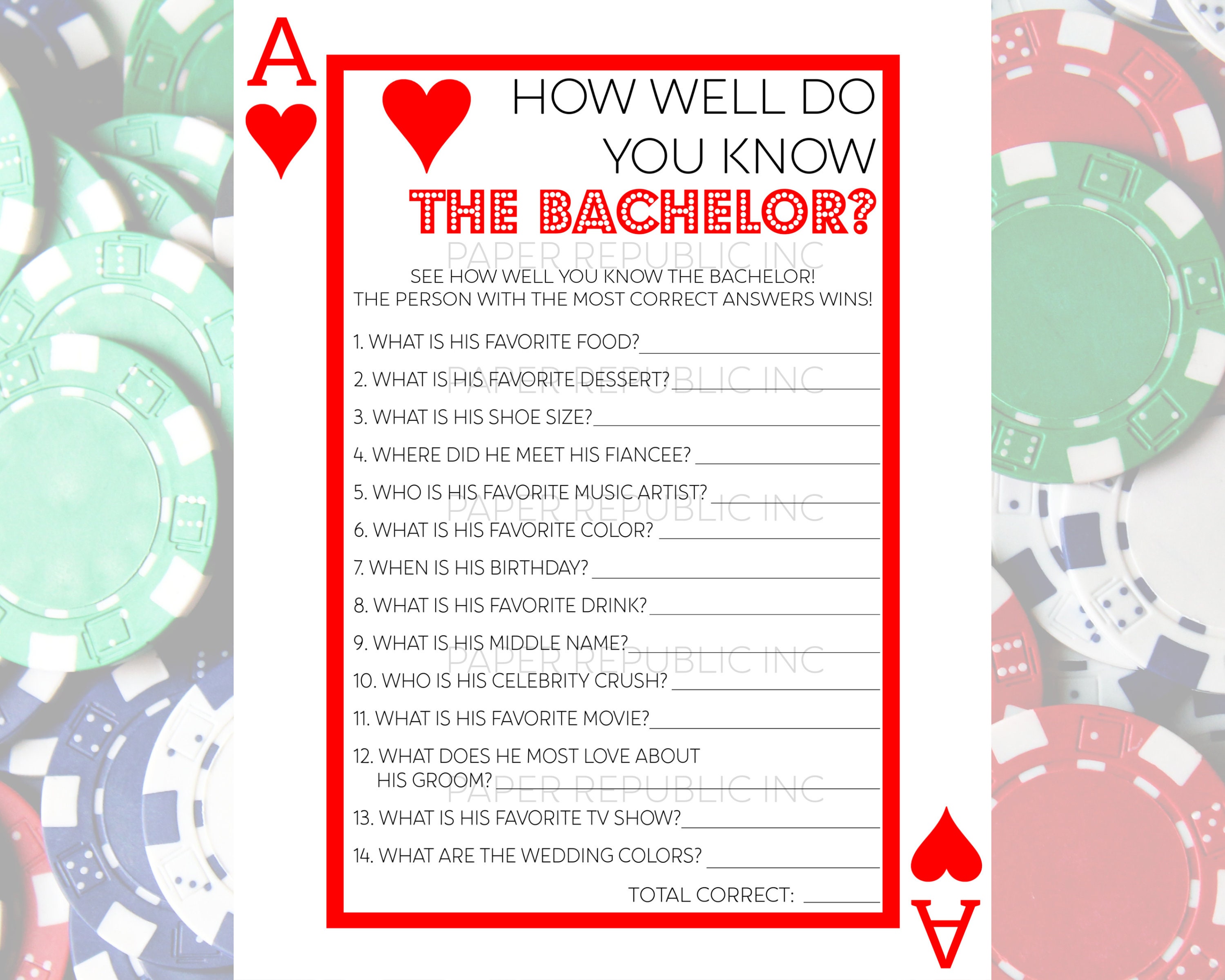 How Well Do You Know the Bachelor Gay Bachelor Party Game Gay Bachelor ...