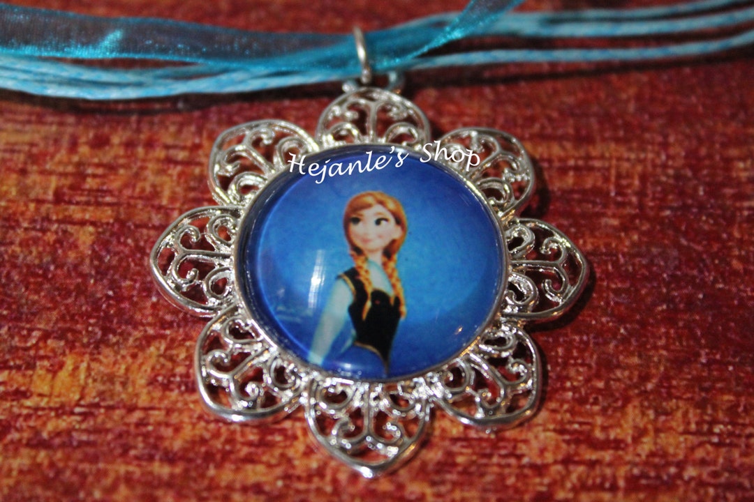 ANNA Disney's Frozen Inspired Pendant With Organza Ribbon Necklace ...