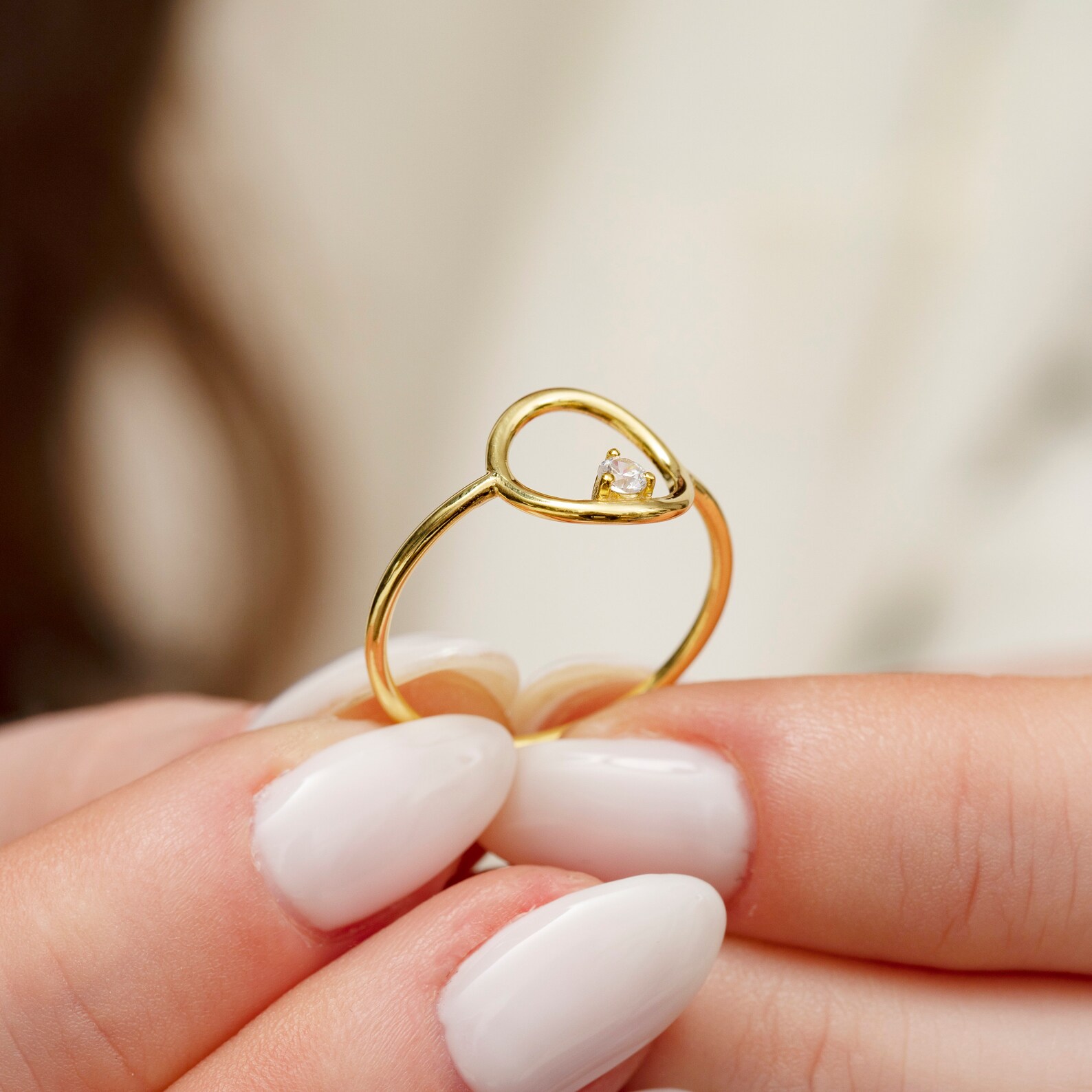14K Diamond Circle Ring Gold Wedding Ring Love Ring Gold | Etsy