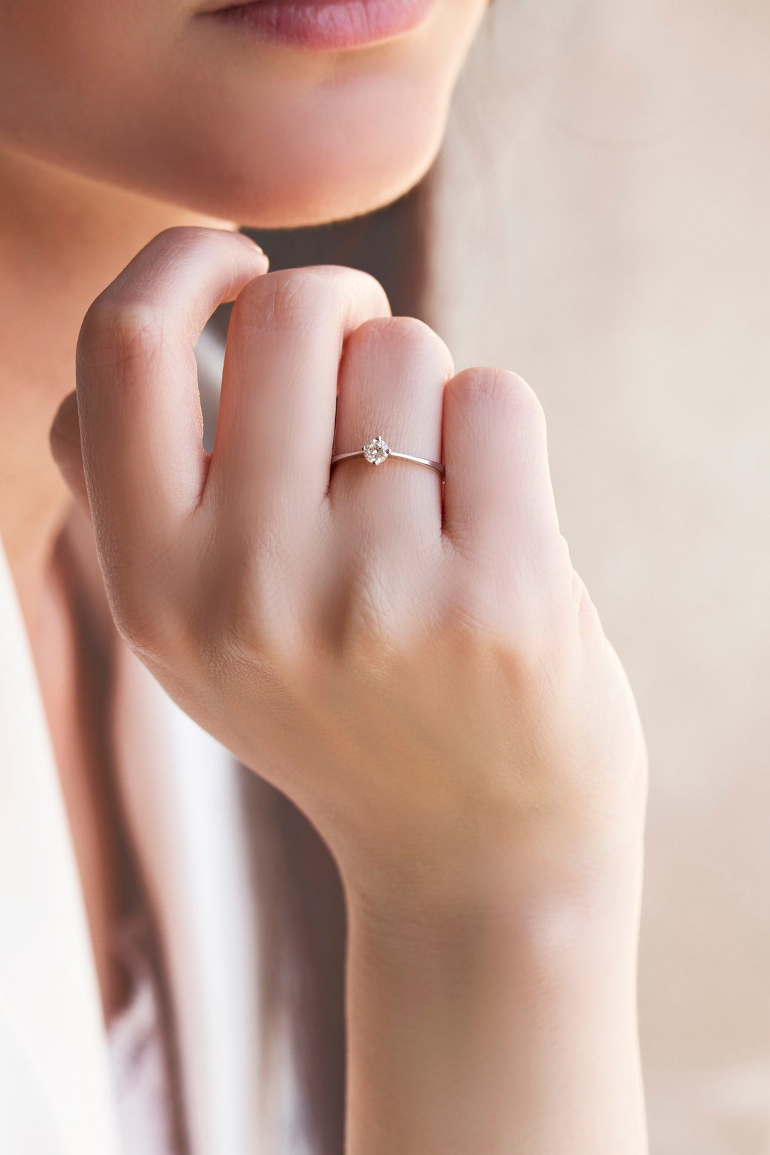 Real Gold 14K Engagement Ring , Gold Diamond Halo Wedding Ring ...