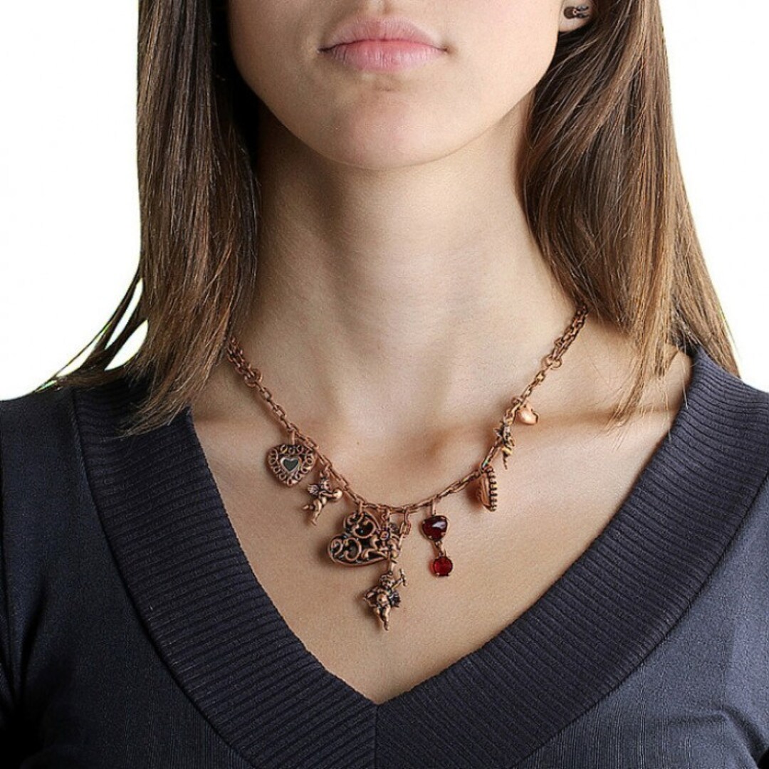 Spring Summer Branded Necklace in Stainless Steel and Copper Gold ...