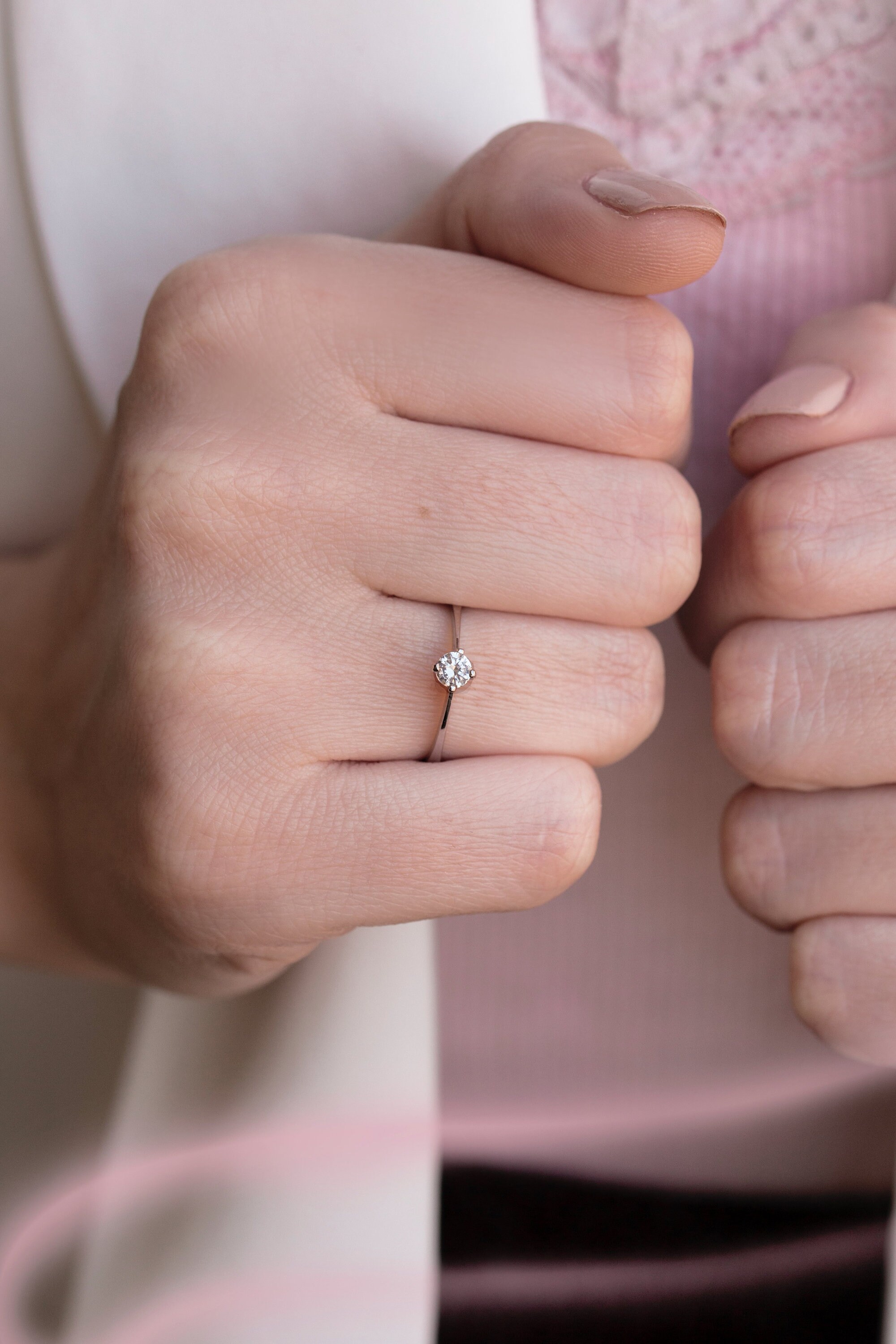 Real Gold 14K Engagement Ring Gold Diamond Halo Wedding Ring | Etsy