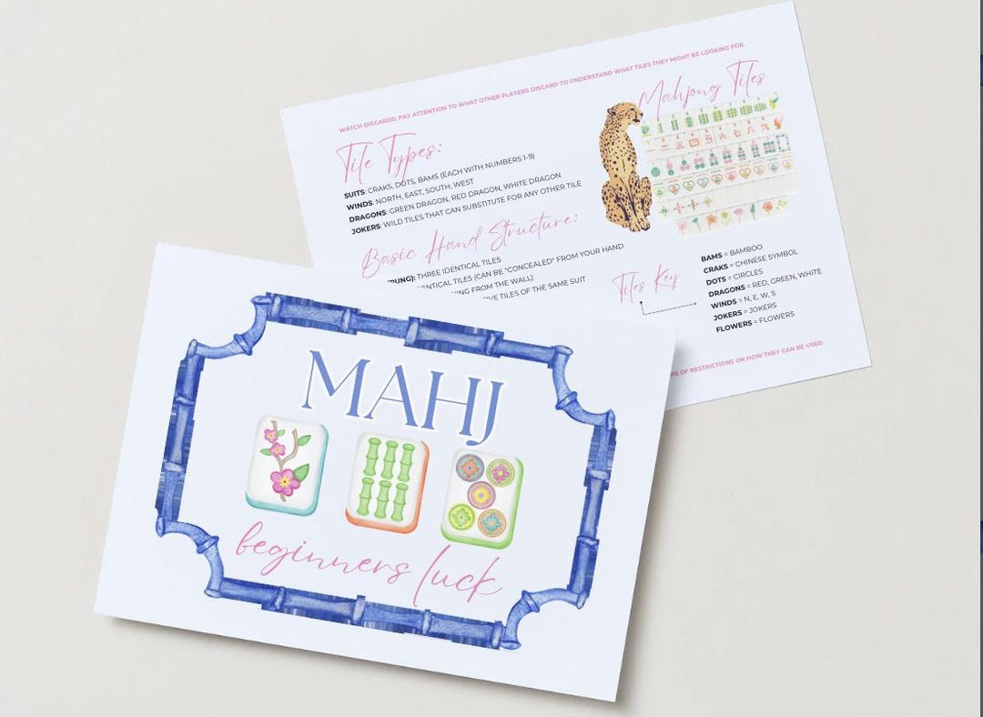 Mahjong Beginners Luck Cheat Sheet Instant Digital Download - Etsy.de