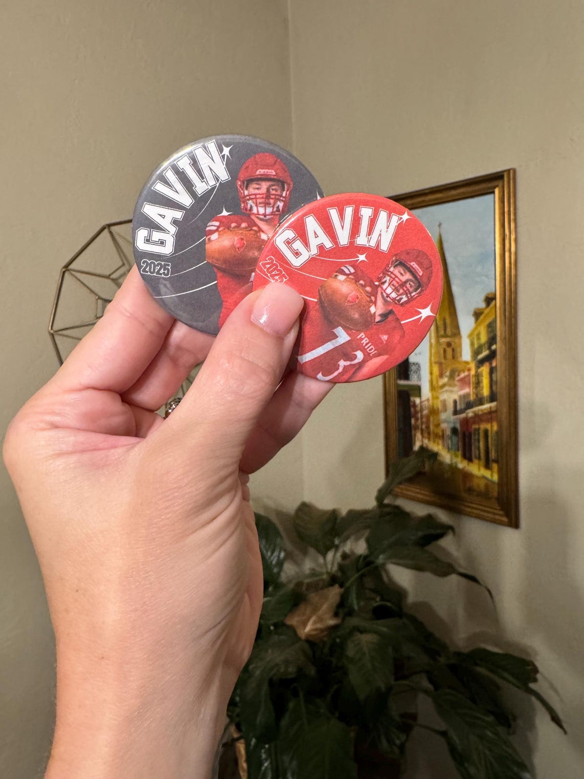 Custom Football Photo Buttons – Personalized Senior Night Team Pins - Etsy