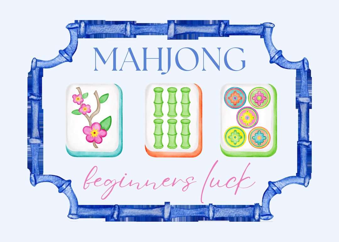 Digital Download Beginners Luck Mahjong Card - Etsy