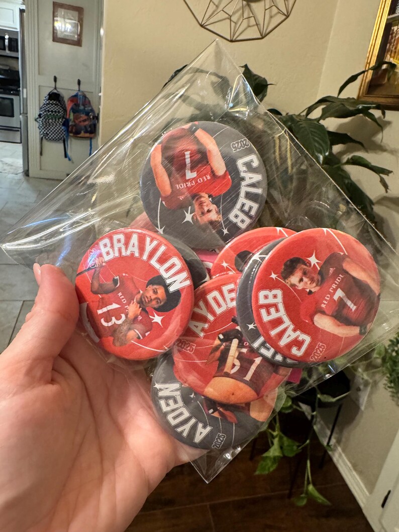 Custom Football Photo Buttons – Personalized Senior Night Team Pins - Etsy