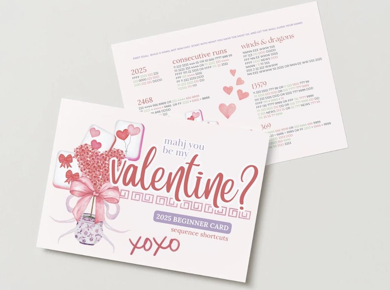 American Mahjong 2025 Sequence Cheat Sheet | Printable Mahjong Card ...