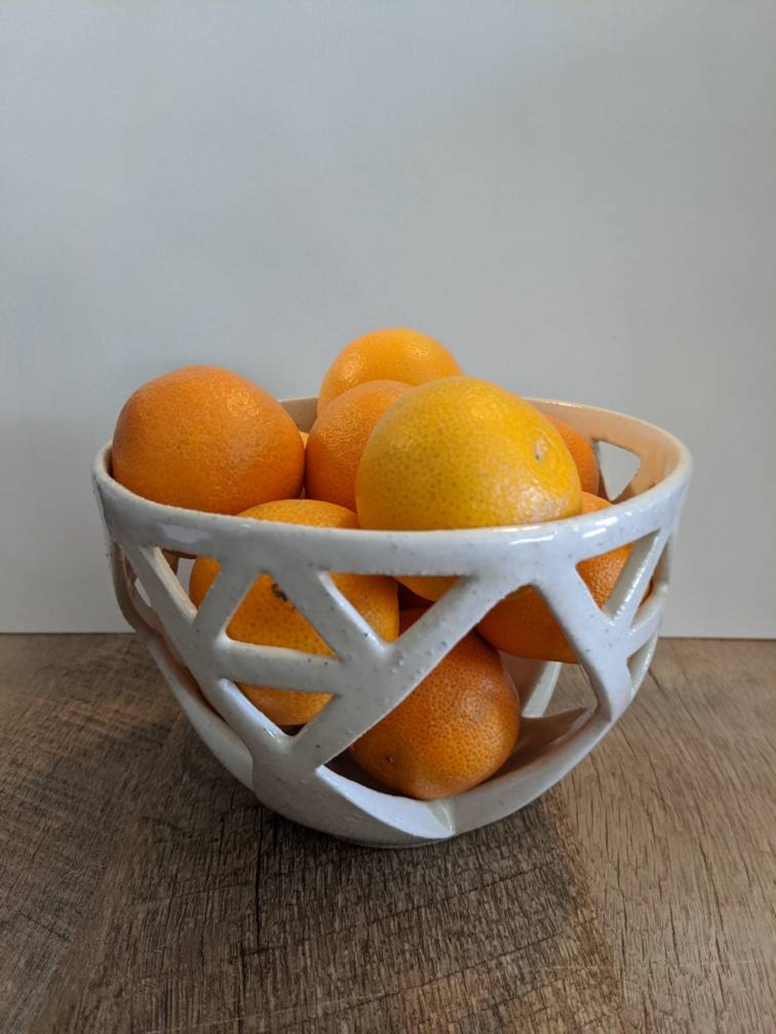White Ceramic Fruit Bowl- Handmade Ceramic Home Decor, Handmade Pottery ...