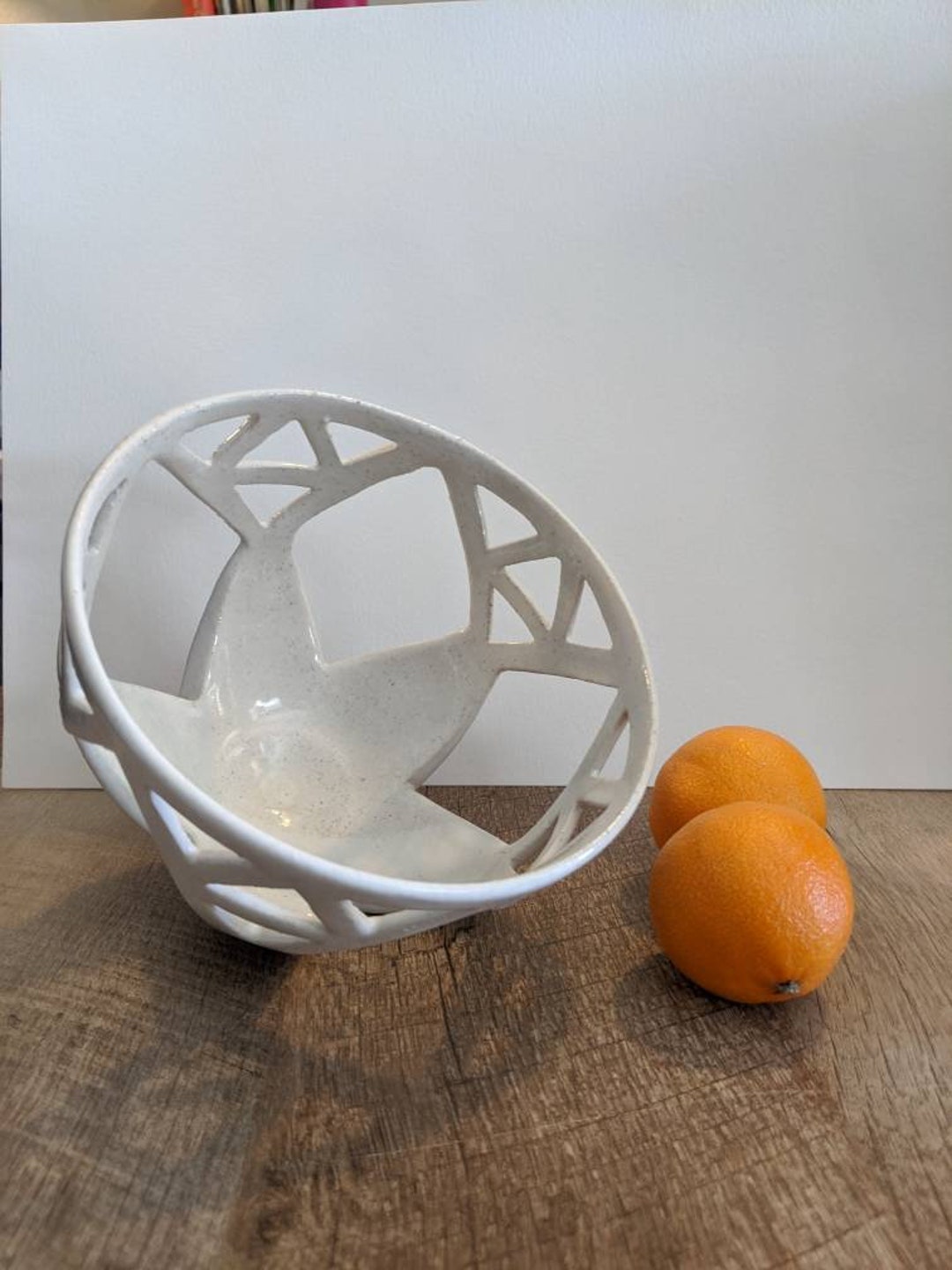 White Ceramic Fruit Bowl- Handmade Ceramic Home Decor, Handmade Pottery ...