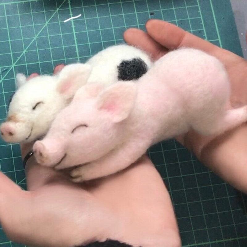 Needle Felted Pig - Etsy