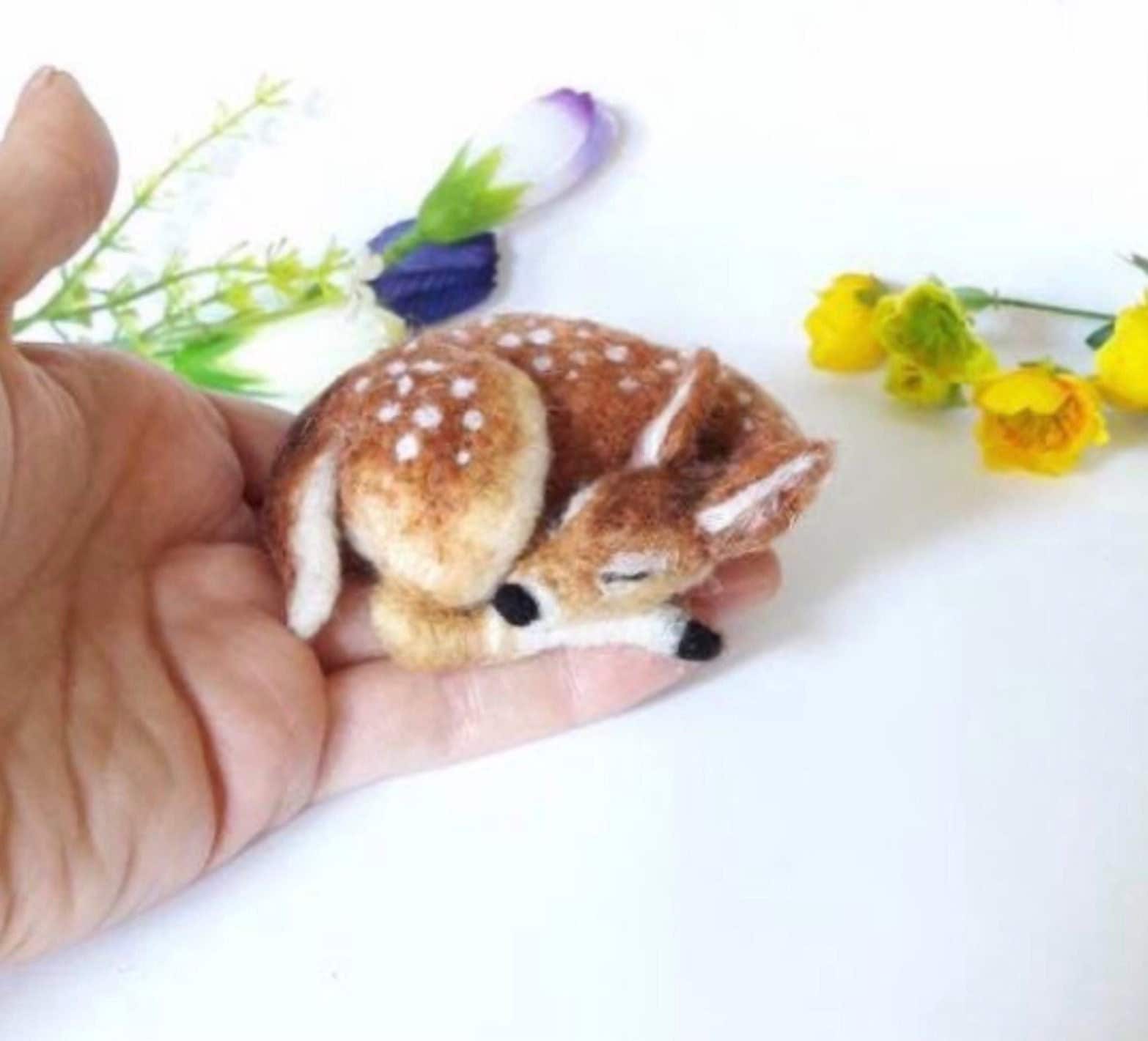 PDF FILES Pattern Realistic Sleeping Deer Fawn Doe Needle - Etsy Canada
