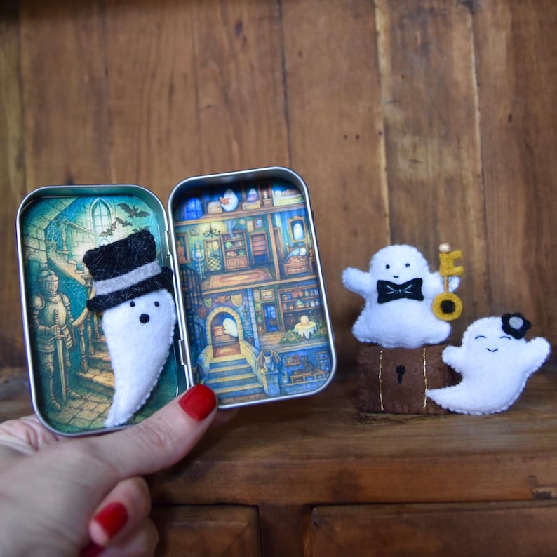 PDF FILES - Miniature Ghosts in Haunted Castle Playset - Halloween Felt ...