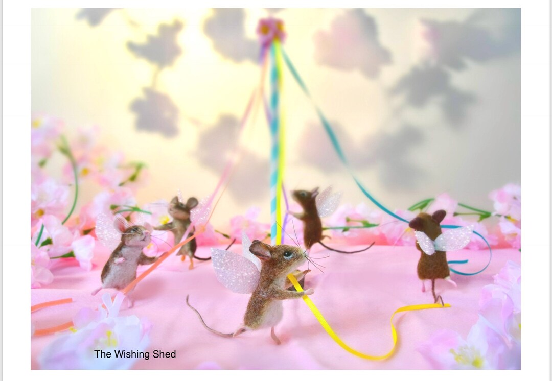 Maypole Mice 3D Animal Art Print of Needle Felted Fairy Mice - Etsy