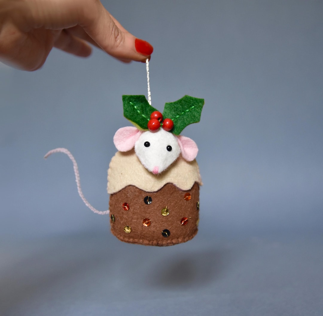 PDF FILES - Mouse in Christmas Pudding Felt Sewing Pattern Tutorial ...
