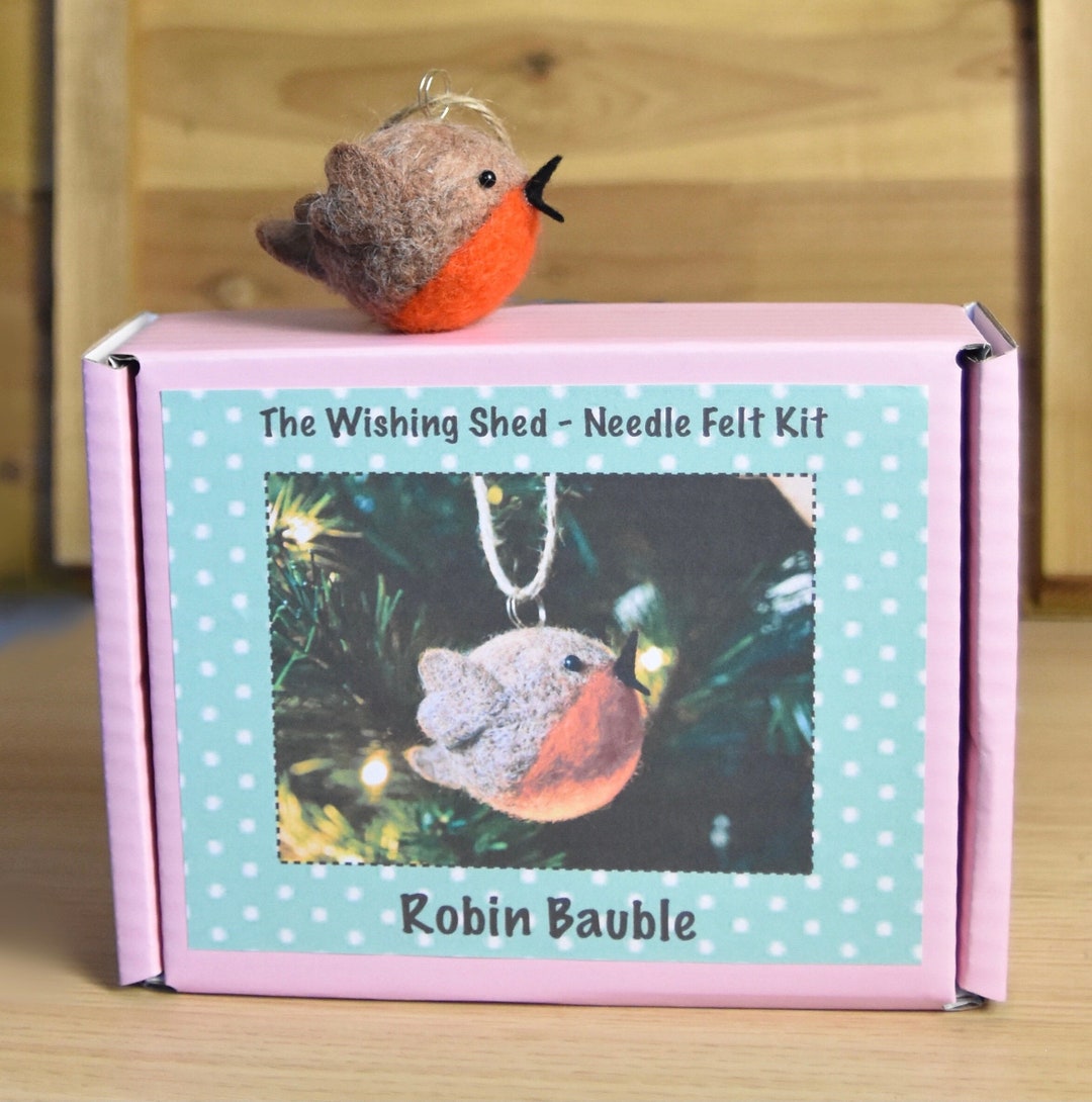 Needle Felting Bauble Kit Robin Beginner / Intermediate the Wishing ...