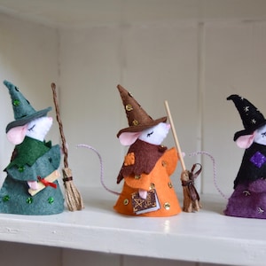PDF FILES Witchy Mice Mouse Felt Sewing Pattern Ornament Bauble Instant ...