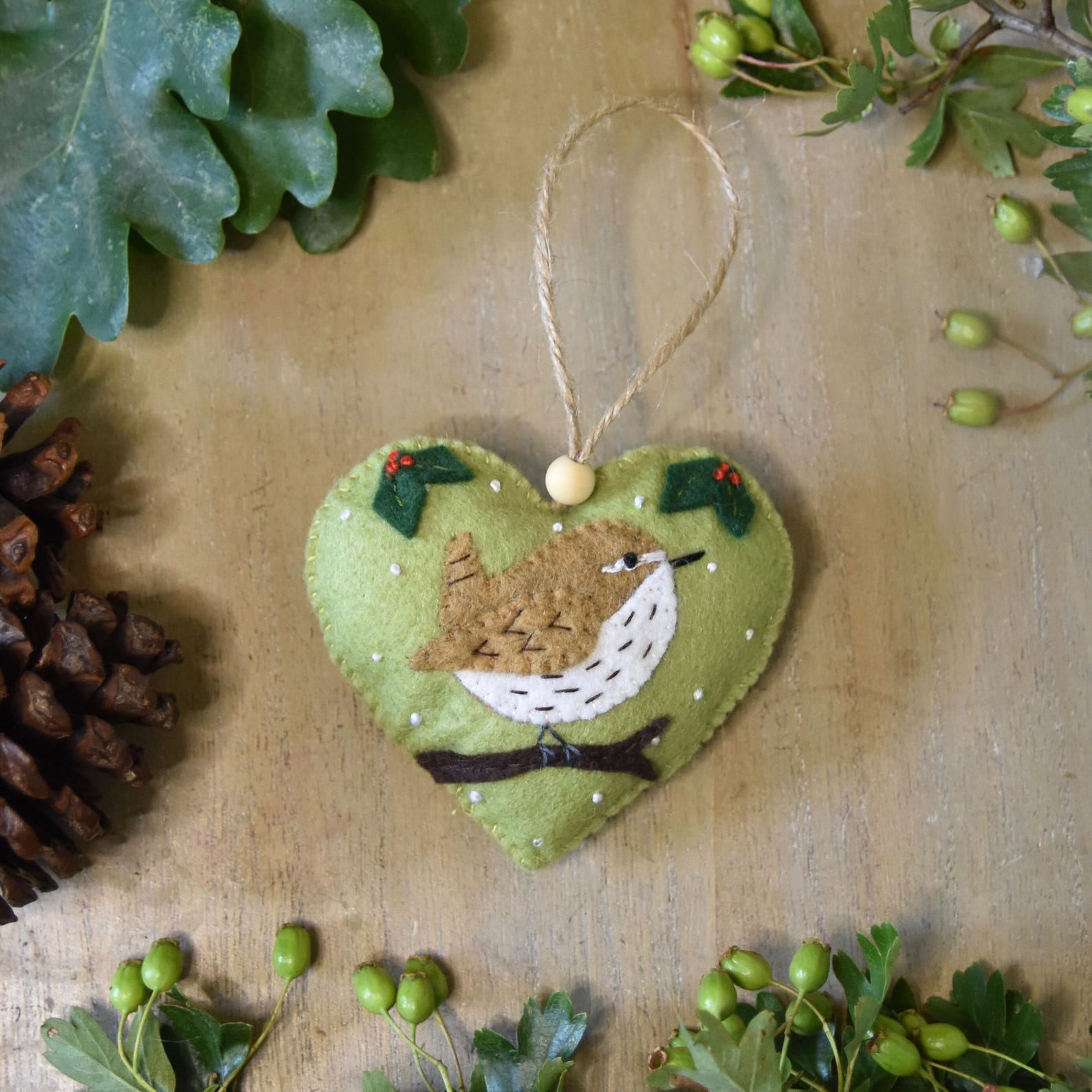 PDF FILES - Sewing Pattern Wren Heart Felt Bauble - Festive Bird ...