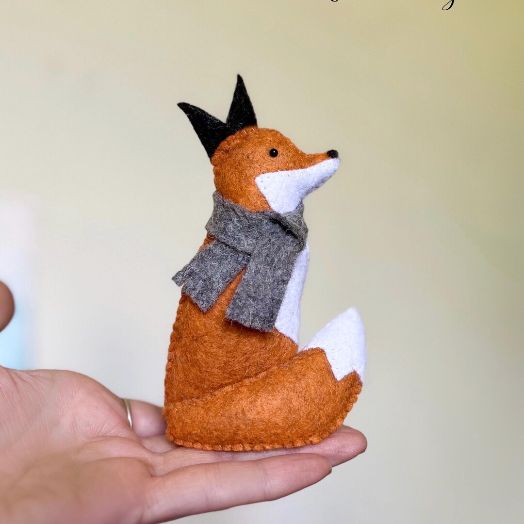 PDF FILES - Sitting Fox Ornament - Felt Sewing Pattern - Instant ...