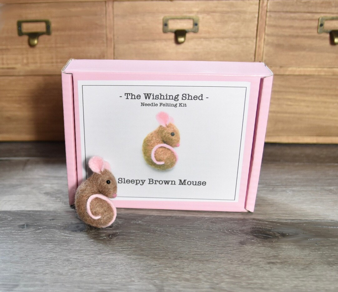 Needle Felting Kit Sleeping Brown Mouse Beginner / Intermediate the ...