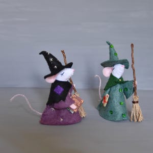 PDF FILES - Witchy Mice - Mouse Felt Sewing Pattern - Ornament - Bauble ...
