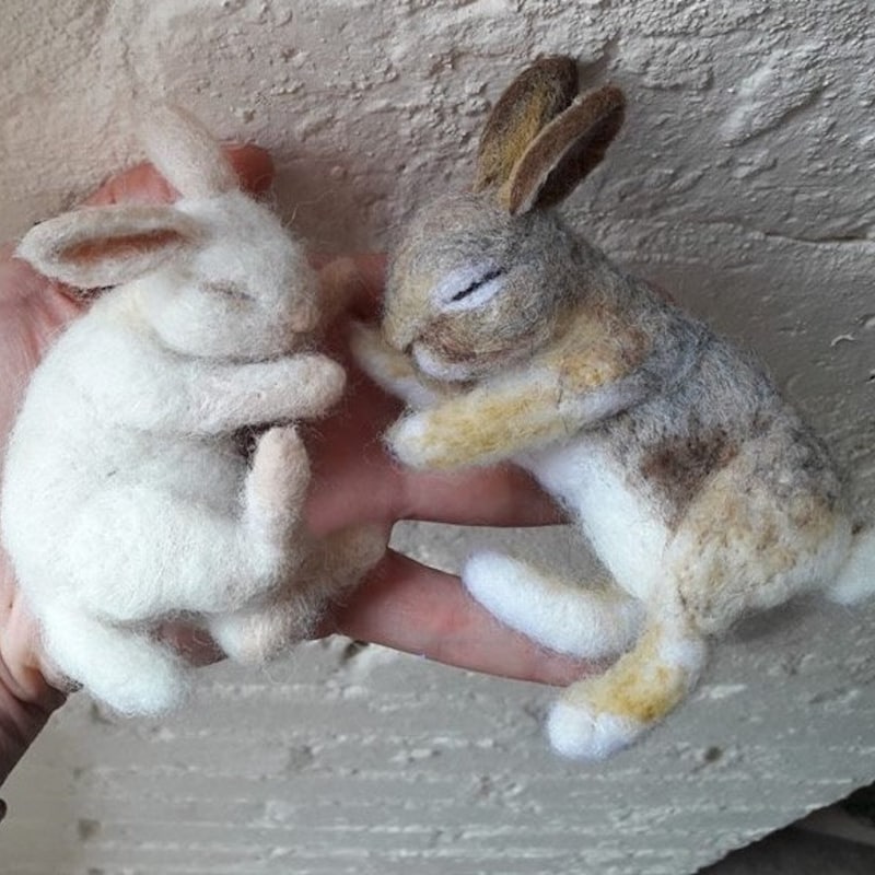 Needle Felted Bunny Doll - Etsy