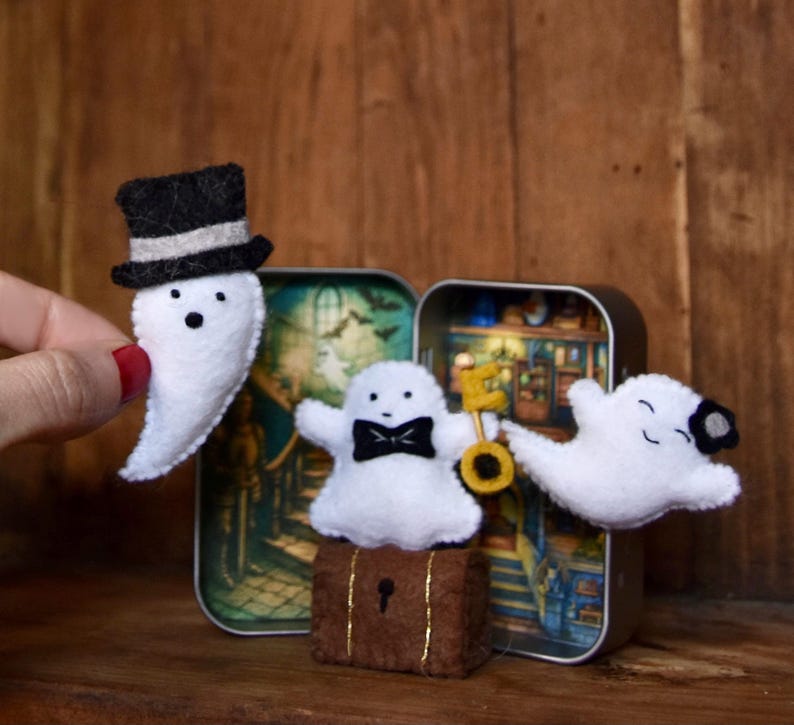 PDF FILES - Miniature Ghosts in Haunted Castle Playset - Halloween Felt ...