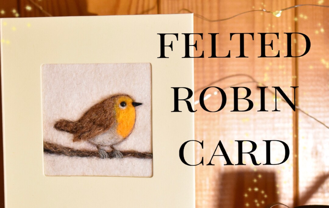 PDF PATTERN FILES Needle Felt Robin Picture Card - the Wishing Shed - Etsy