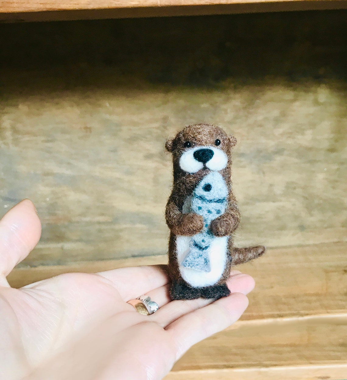 PDF FILES Needle Felt Pattern Baby Otter With Fish Instant - Etsy