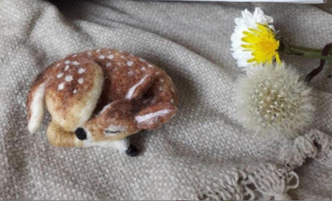 PDF FILES Pattern Realistic Sleeping Deer Fawn Doe Needle - Etsy