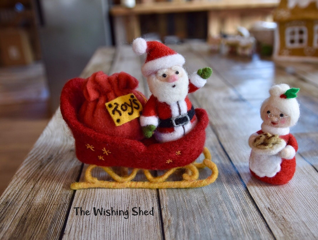 PDF FILES Needle Felt Christmas Pattern - Santa’s Sleigh - the Wishing ...