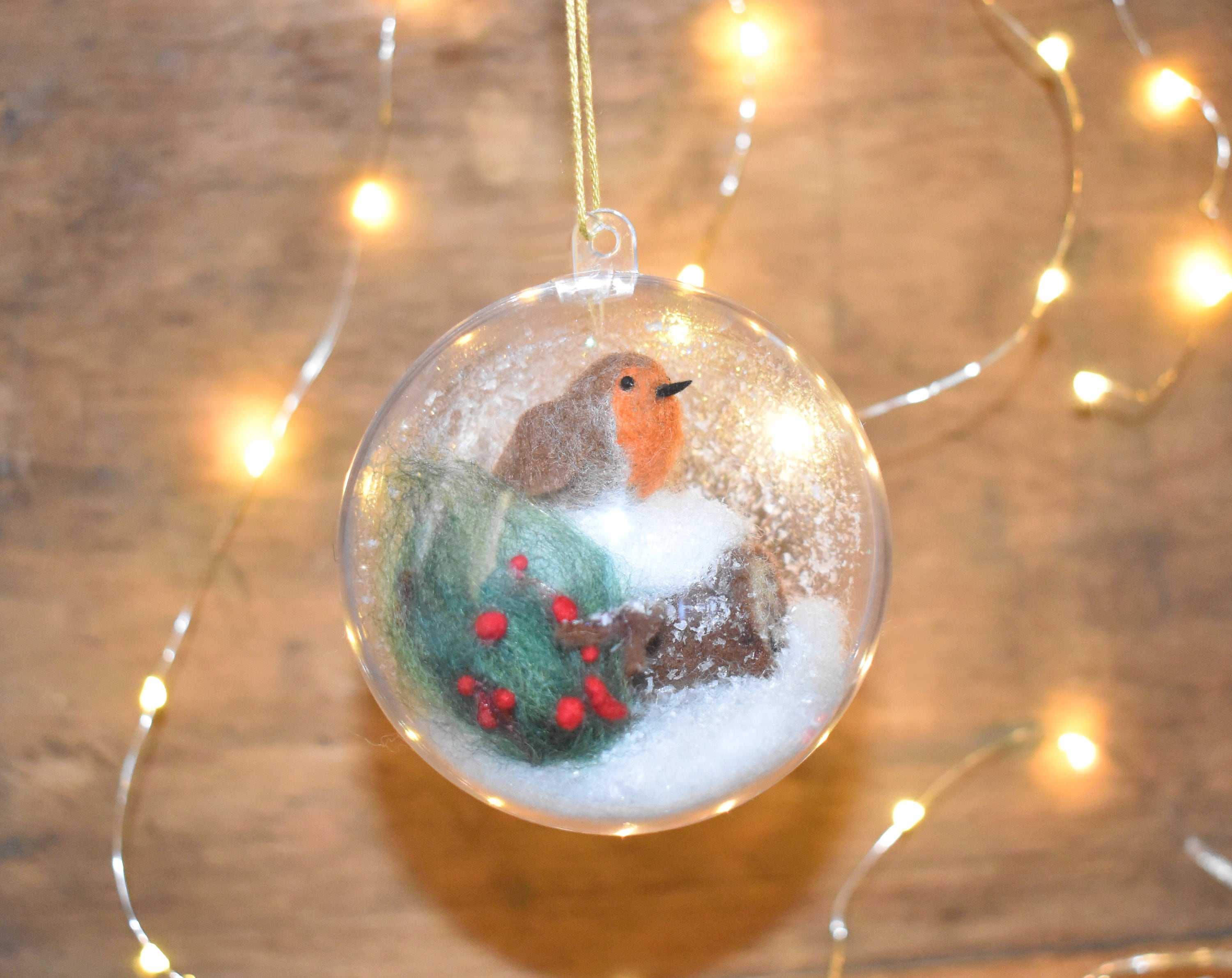 PDF PATTERN FILES Needle Felt Robin on Log Bauble - the Wishing Shed - Etsy
