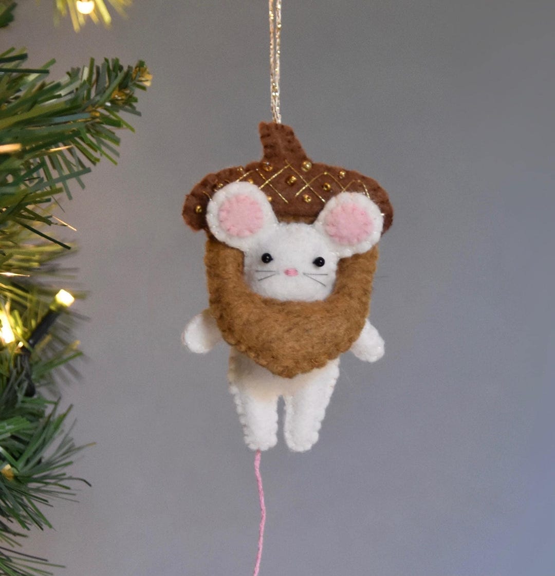 PDF FILES - Acorn Mouse - Felt Ornament - Mice Sewing Pattern - Instant ...