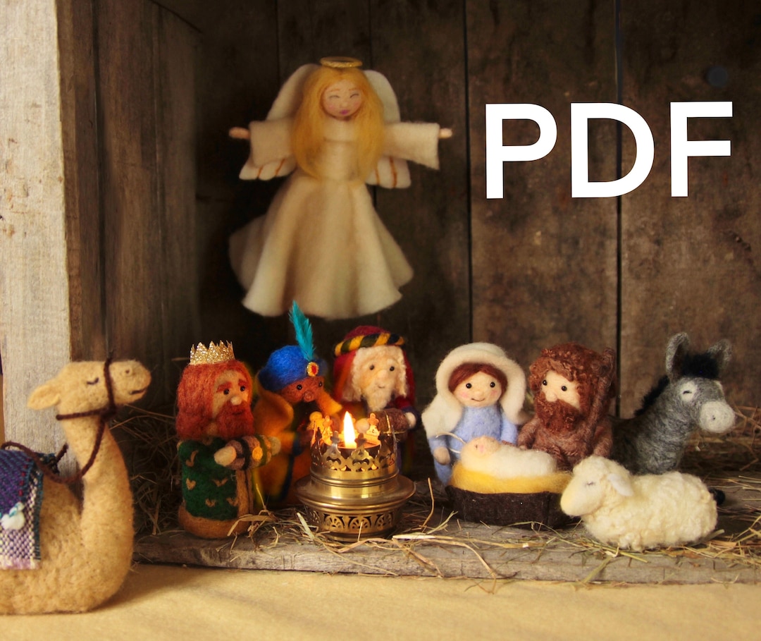 PDF FILES Needle Felt Nativity Scene - Christmas Angel - Mary Joseph ...